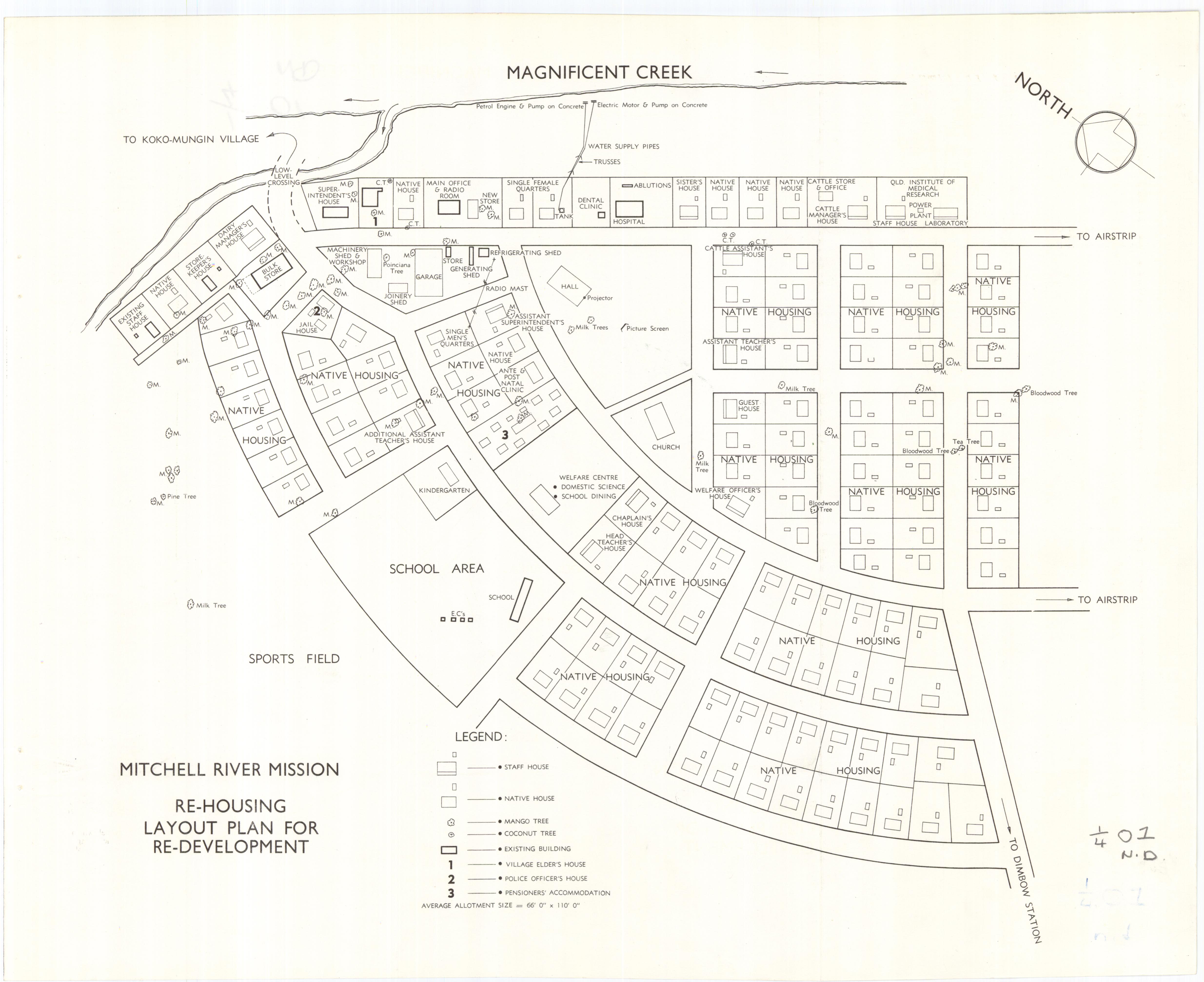 Mitchell River Mission (now Kowanyama), re-housing plan, c1965 ...