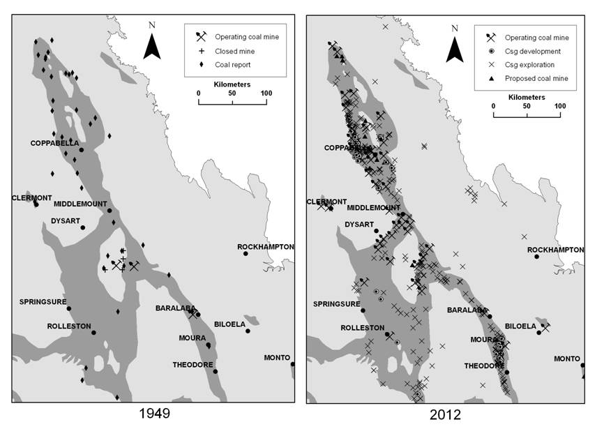 Coal and gas in the Bowen Basin, 1949 and 2012 | Queensland Historical ...